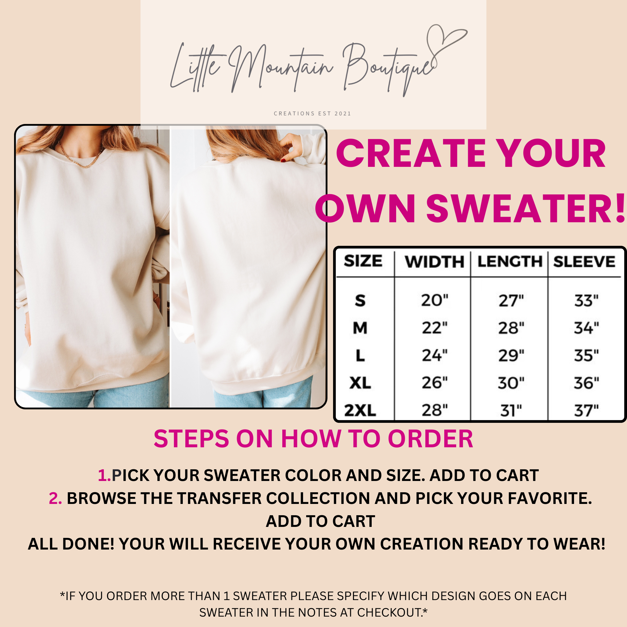 Design Your Own Crewneck Sweater – Little Mountain Boutique